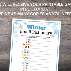 Winter Emoji Pictionary Game: Holiday Party Activity (PDF) - Etsy
