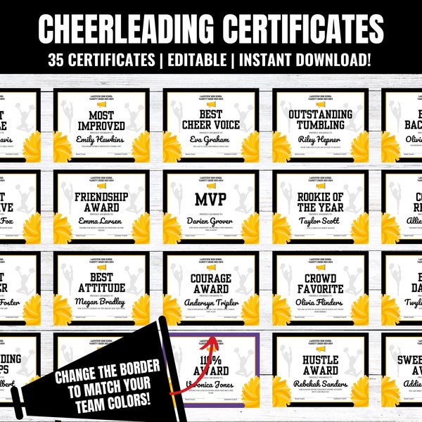 Cheer End of Season Certificate - Etsy