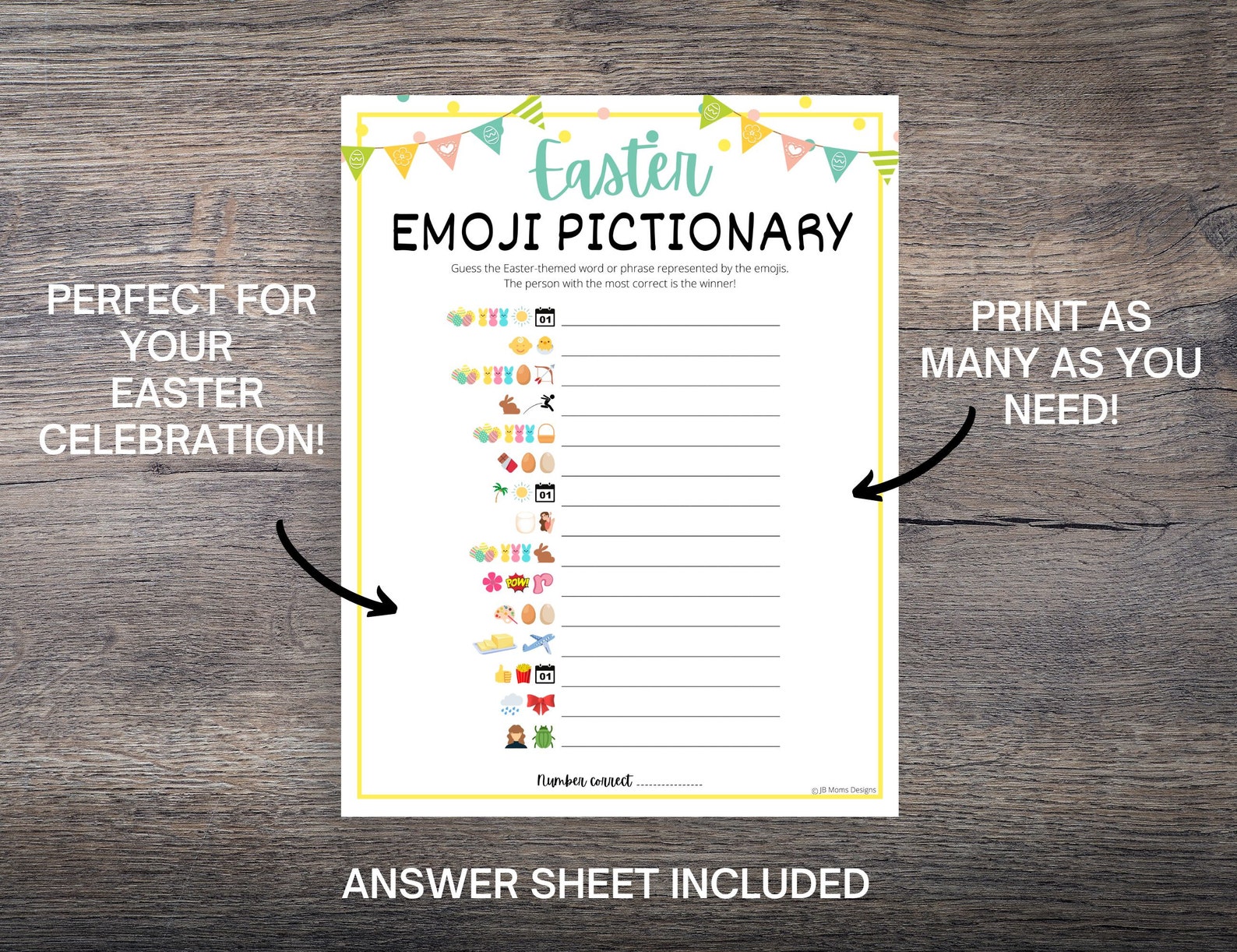 Easter Emoji Pictionary Game Fun Easter Emoji Game for Kids - Etsy