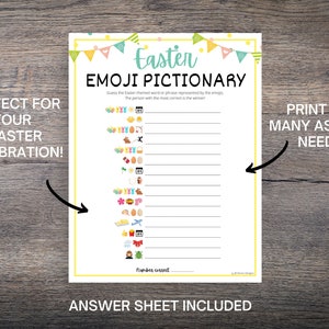 Easter Emoji Pictionary Game Fun Easter Emoji Game for Kids - Etsy