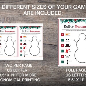 Roll a Snowman Christmas Game: Holiday Dice Game for Kids (PDF) - Etsy