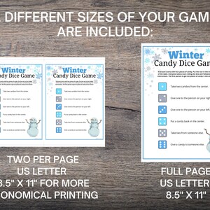 Winter Candy Dice Game: Holiday Party Activity for Kids (PDF) - Etsy