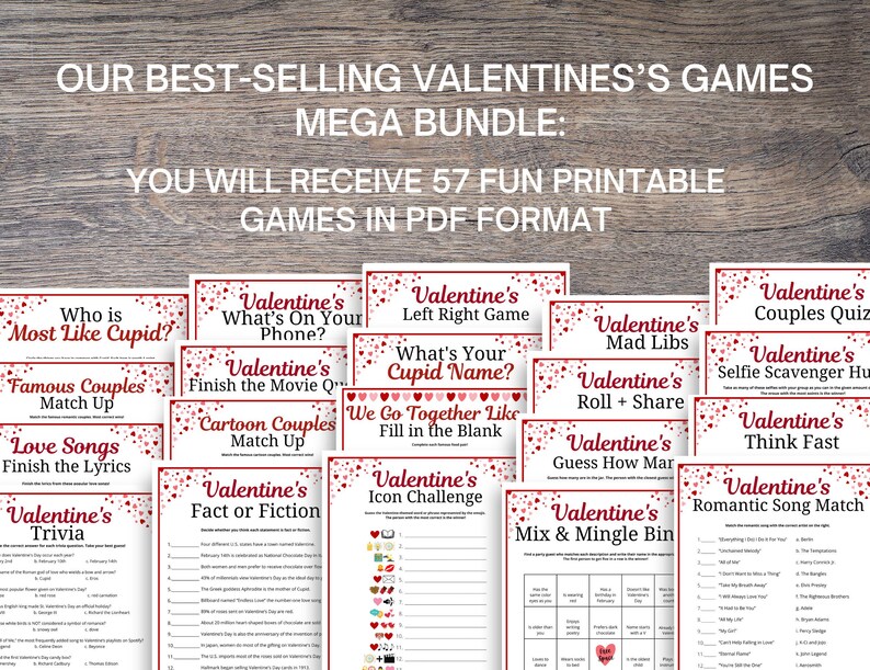 Valentine's Day Games SUPER Bundle: Party Games, Trivia, Activities and ...