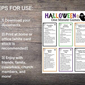 Halloween One Minute Games Bundle: 56 Printable Party Games, Activities ...