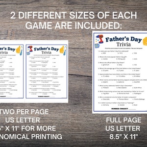 Father's Day Trivia Games Bundle: 10 Family Games (printable) - Etsy