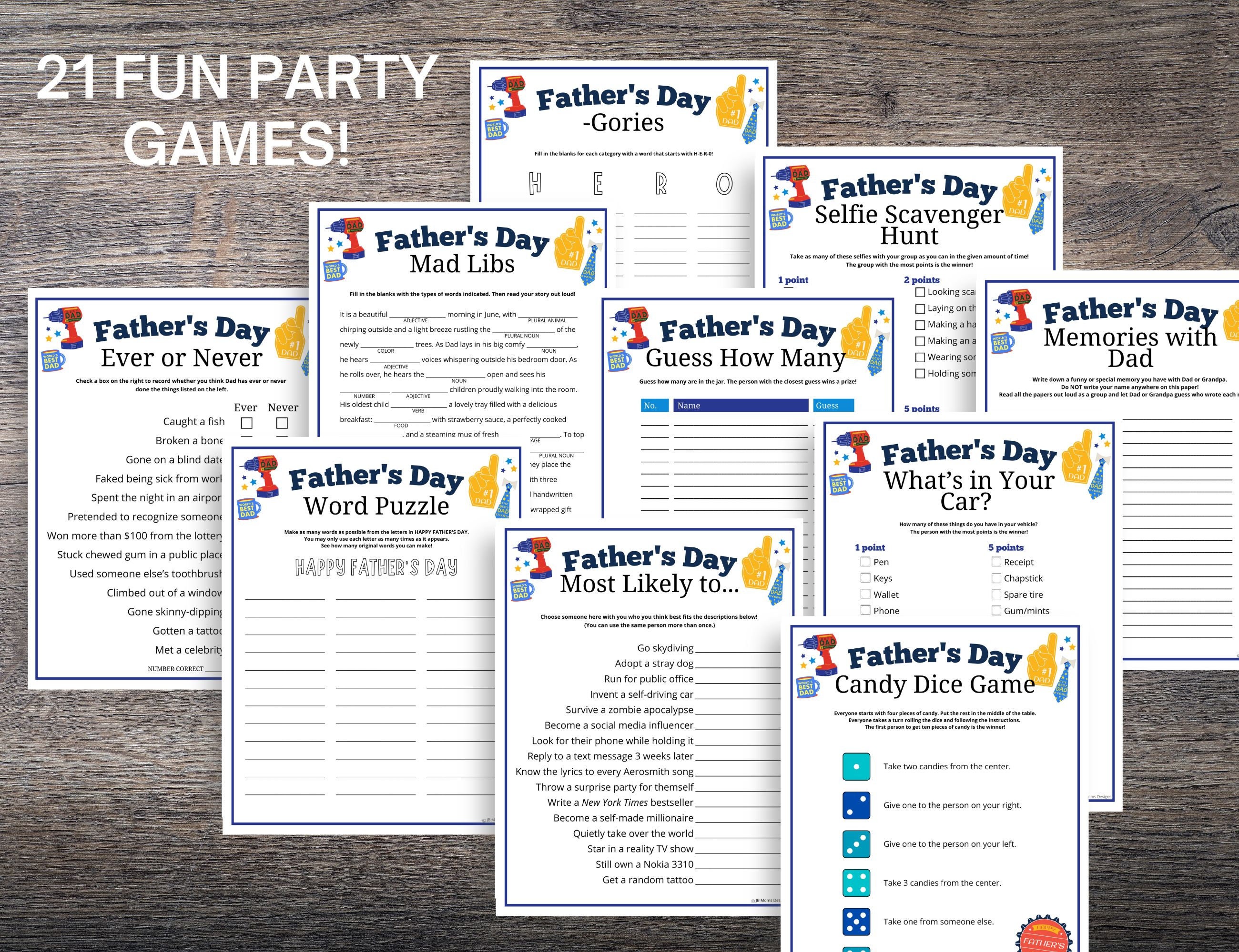 Father's Day Games BUNDLE: 32 Family Activities (printable) - Etsy