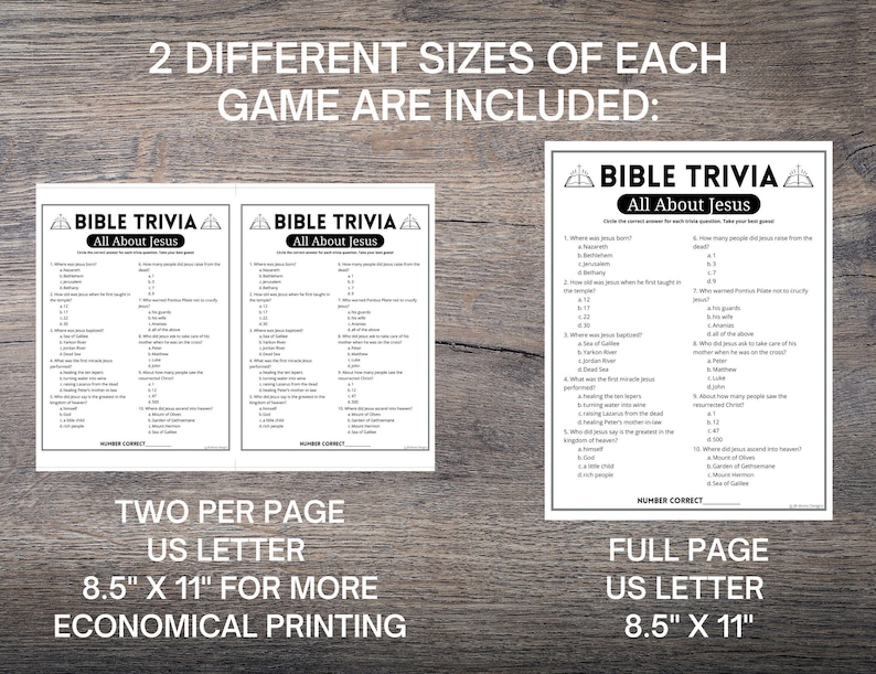 Bible Trivia Games Bundle: Christian Game Night (digital Download) - Etsy