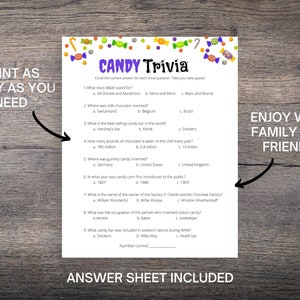 Halloween Candy Trivia Game, Halloween Candy Quiz Game for Adults ...