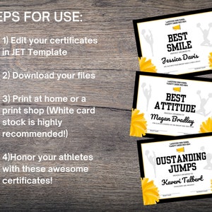 Editable Cheerleading Award Certificates: End of Season Team Awards ...