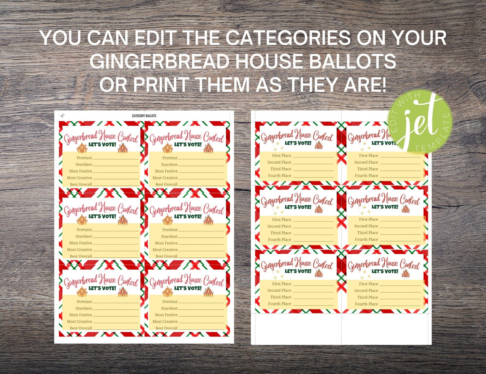 Gingerbread House Contest Kit: Printable Awards, Voting Ballots and ...