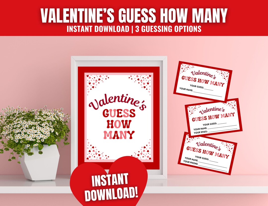 Valentines Guess How Many Game, Valentine Guess How Many Candies ...