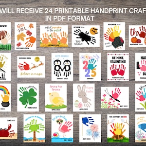 Handprint Memory Book, Handprint Keepsake, Printable Handprint Craft ...