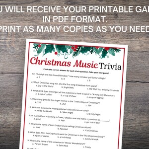 Christmas Music Trivia Game: Fun Holiday Party Activity (printable PDF ...