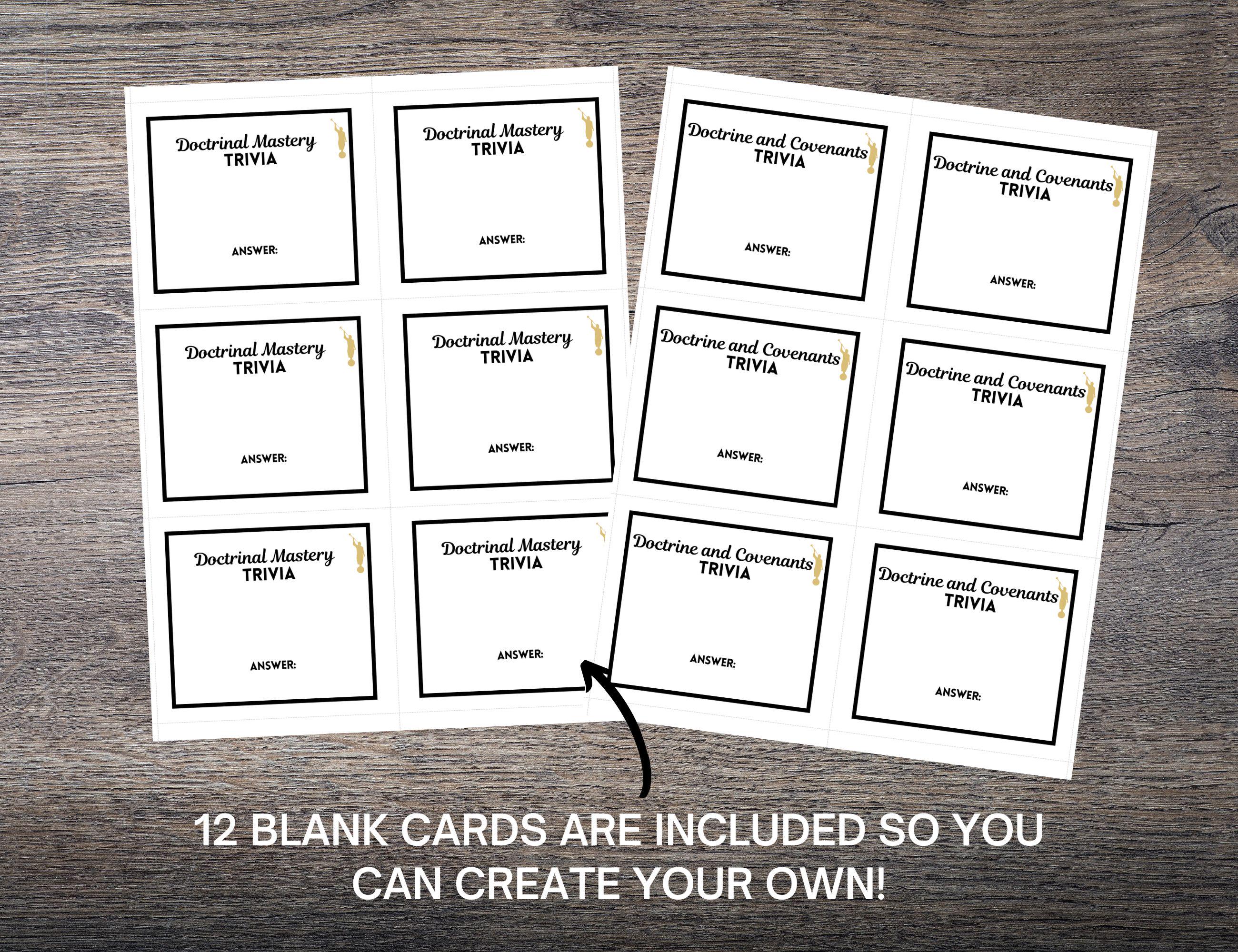 Doctrine and Covenants Trivia Game, LDS Game for Seminary, Sunday ...