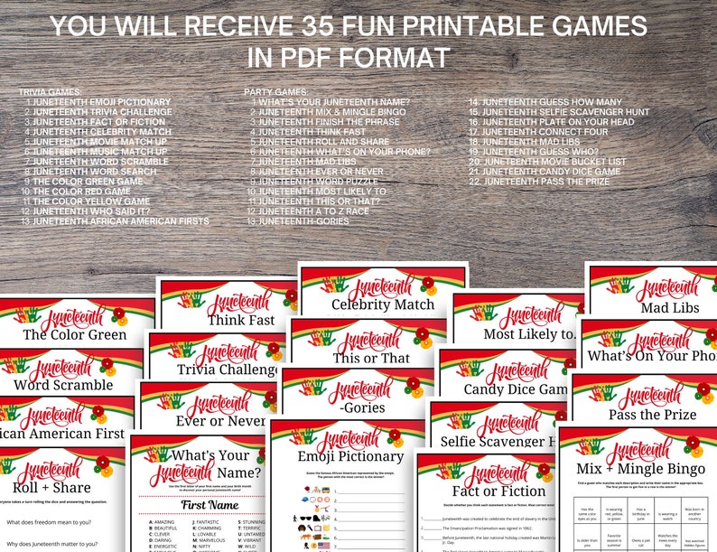 Juneteenth Games MEGA Bundle: 35 Fun Activities and Icebreakers ...