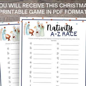 Bible Christmas A to Z Race Printable Game, Christian Christmas Game ...