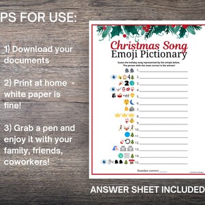 Christmas Music Emoji Pictionary Game: Holiday Song Trivia (digital ...