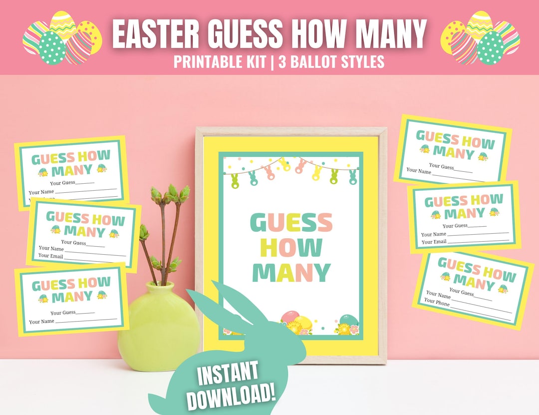 Easter Guess How Many Game, How Many Jelly Beans Guessing Game, How ...
