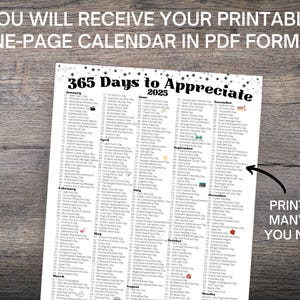 2025 Appreciation Days Calendar: Social Media Plan (digital Download ...