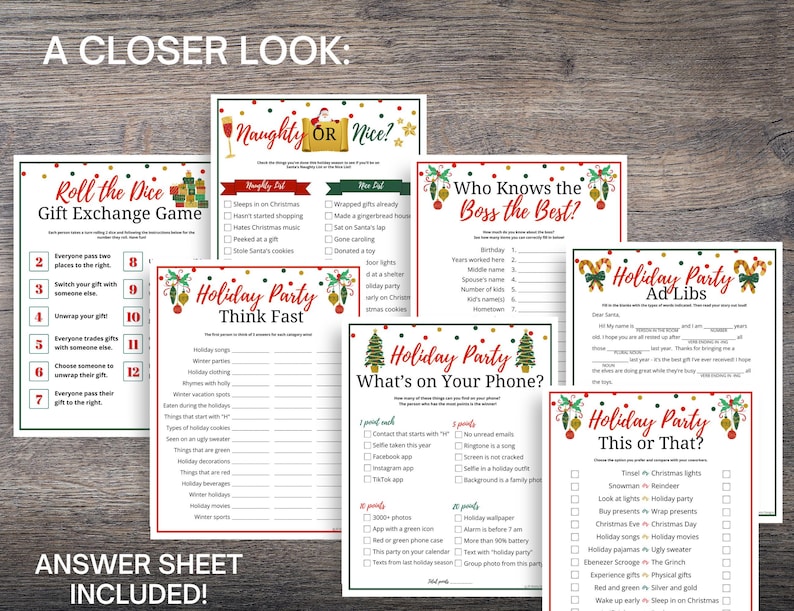 Holiday Office Party Games MEGA Bundle: 50 Games, Activities and ...