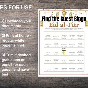Eid Al-fitr Find the Guest Bingo Game, Eid Ul-fitr Printable Human ...