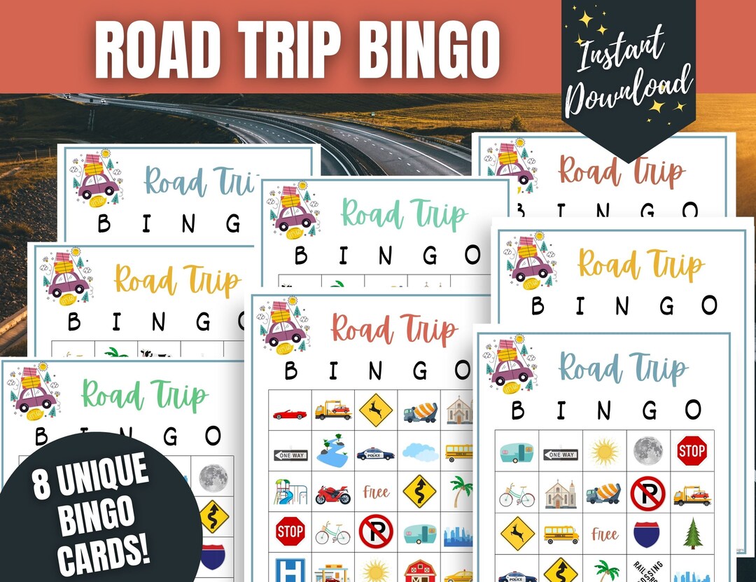 Road Trip Bingo, Fun Road Trip Activity for Kids of All Ages, Travel ...