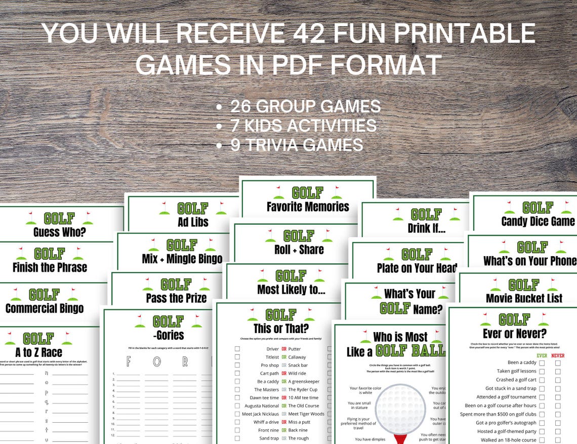 Golf Party Games MEGA Bundle: Trivia, Emoji Pictionary, and More ...