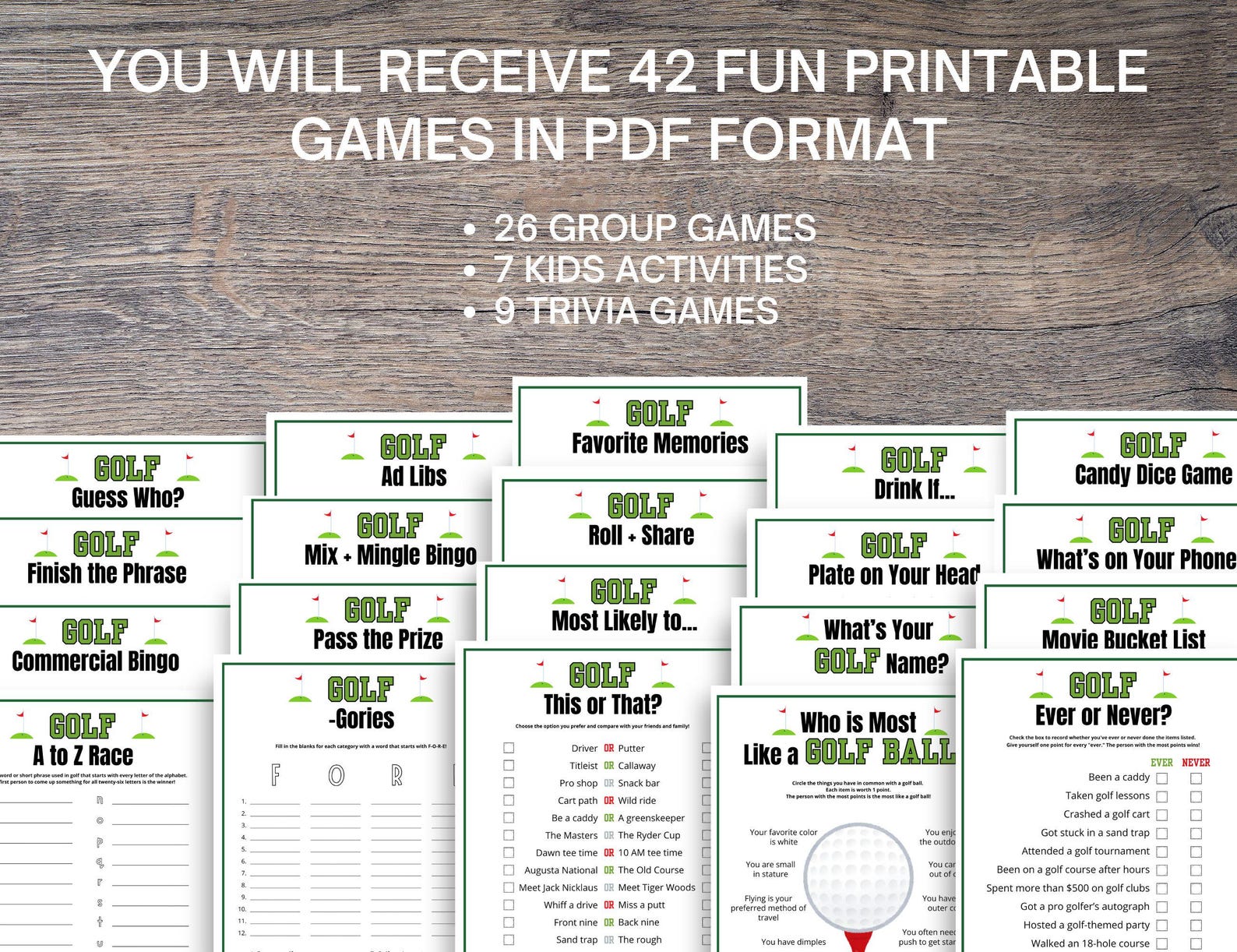 Golf Party Games MEGA Bundle: Trivia, Emoji Pictionary, and More ...