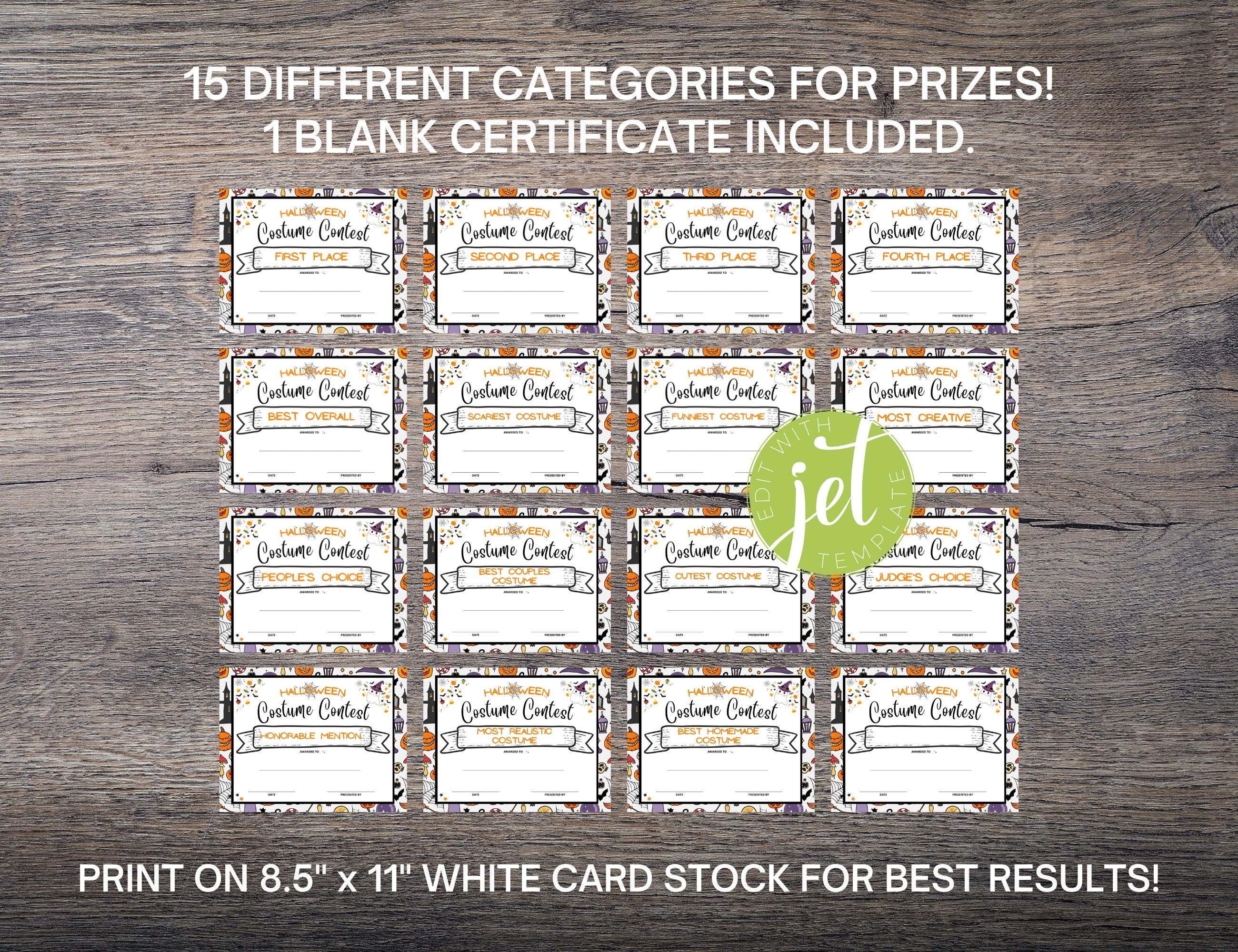 Editable Halloween Costume Contest Kit: Ballots, Awards and More ...