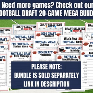 Football Draft Trivia Games Pack, Football Draft Trivia Questions and ...