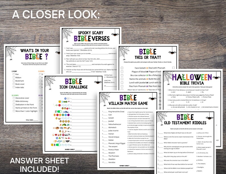 Halloween Bible Games Bundle: Church Party Activities and Christian ...