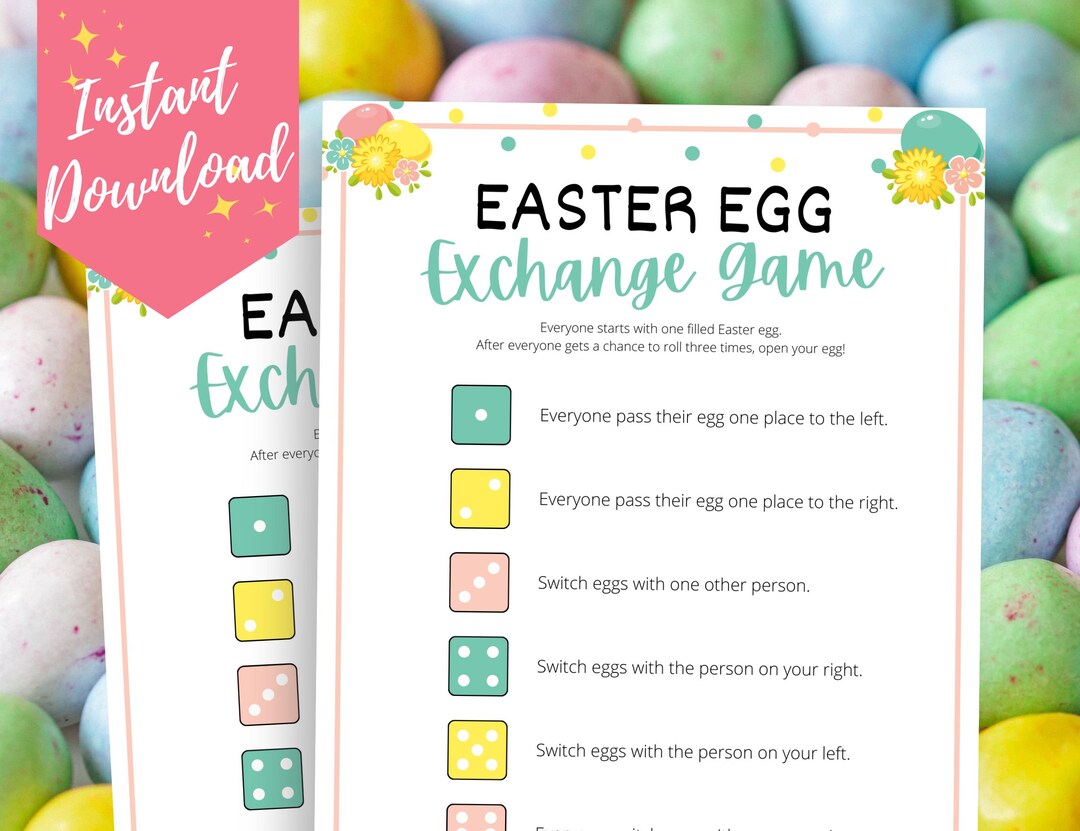 Easter Egg Exchange Game, Easter Egg Hunt Activity, Fun Easter Game for ...