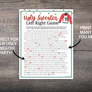Ugly Sweater Left Right Game: Holiday Party Pass the Present Icebreaker ...
