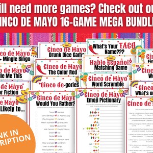 Cinco De Mayo Candy Dice Game Fun Cinco De Mayo Game for Kids - Etsy