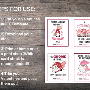 Gnome Valentines Cards for Kids, Funny Valentines for Kids, Printable ...