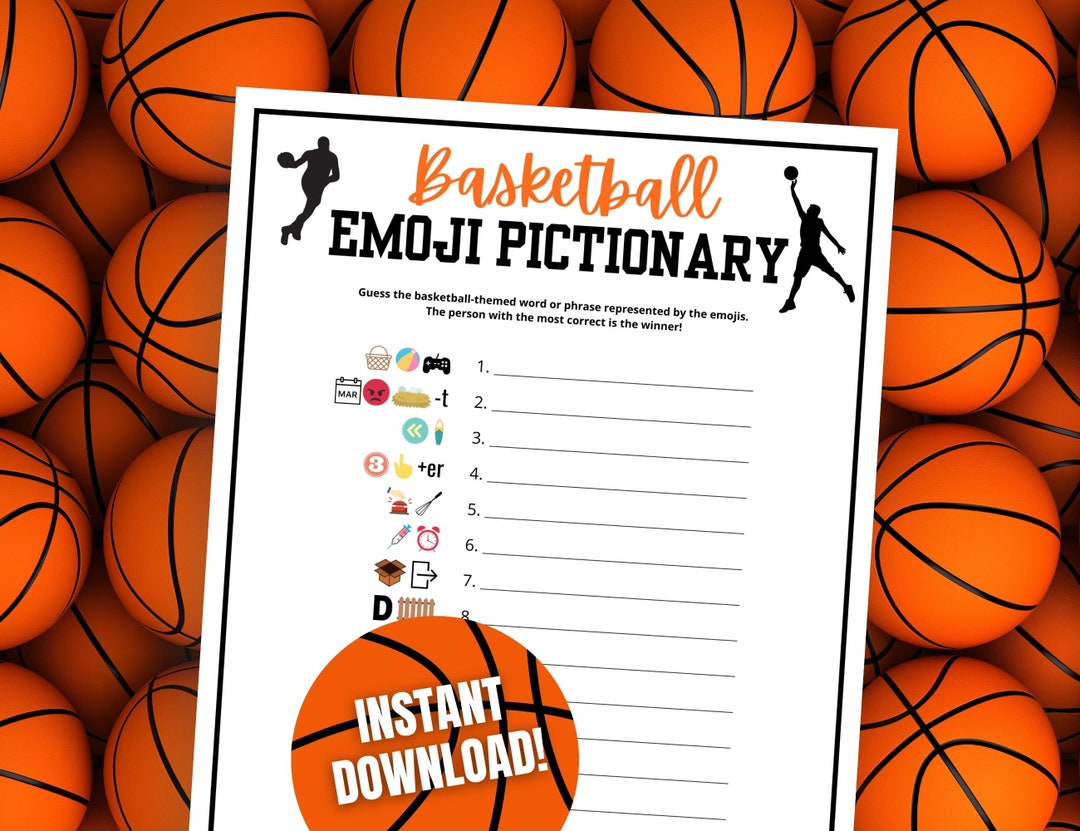 Basketball Emoji Pictionary Game: Team Party Activity (digital Download ...
