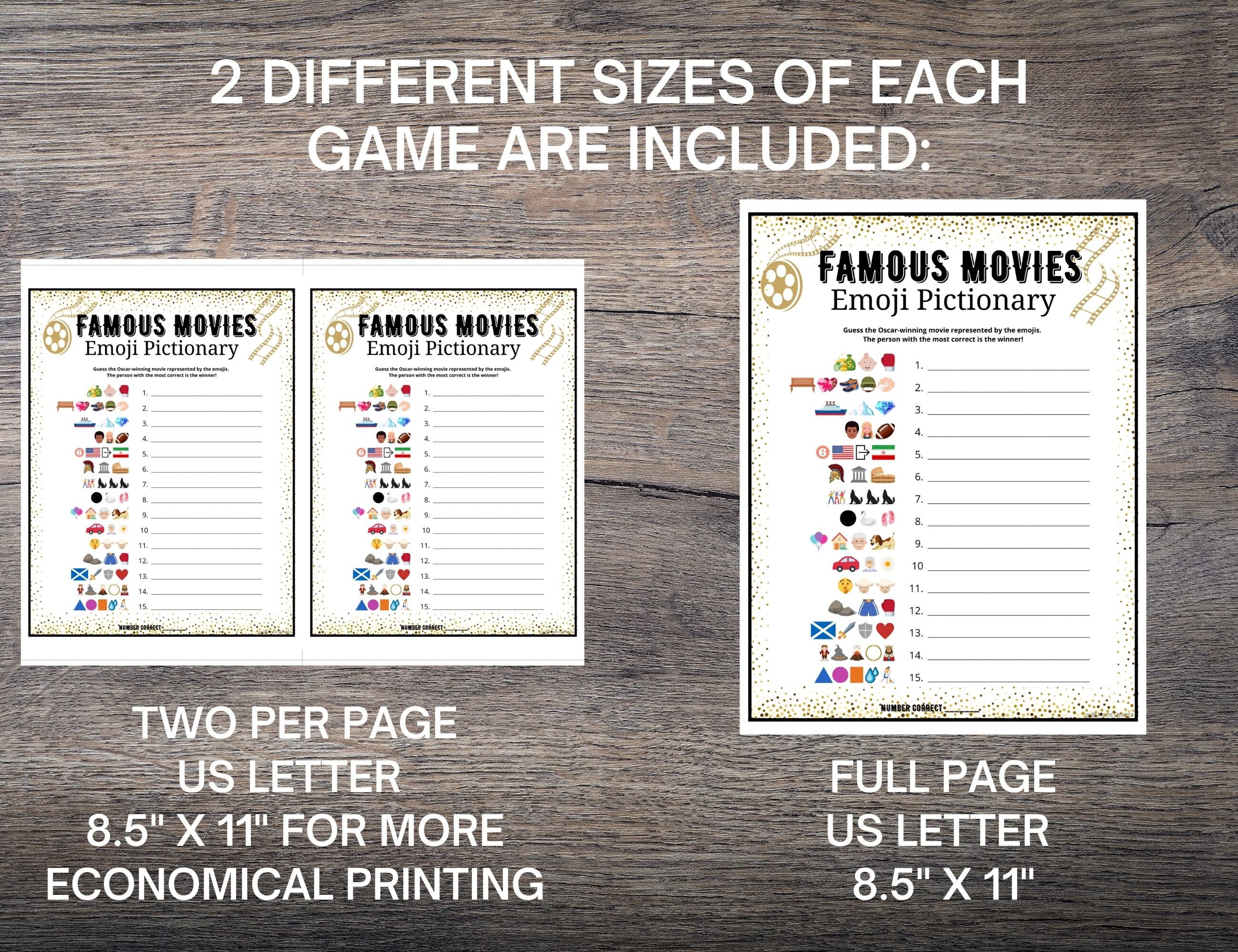 Hollywood Party Games Bundle: 40 Printable Movie Awards Games ...