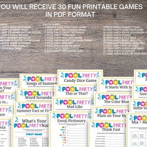 Pool Party Games MEGA BUNDLE, Pool Party Ideas, Pool Party Activities ...