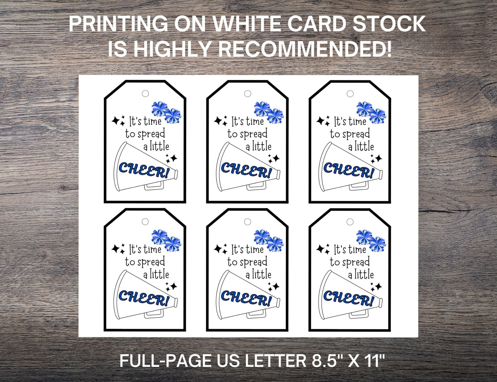 Cheerleading Treat Tags: Cheer Squad Goodie Bag Stickers Blue(pdf) - Etsy