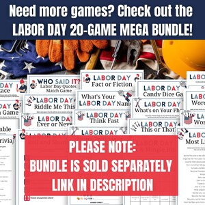 Labor Day Emoji Pictionary Game: Printable Trivia Activity (PDF ...