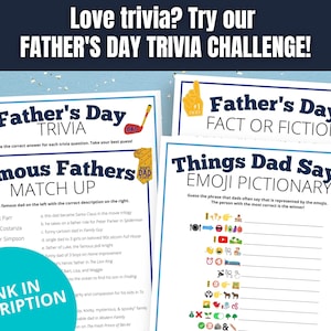All About Dad Fathers Day Game Fun Fathers Day Idea for - Etsy