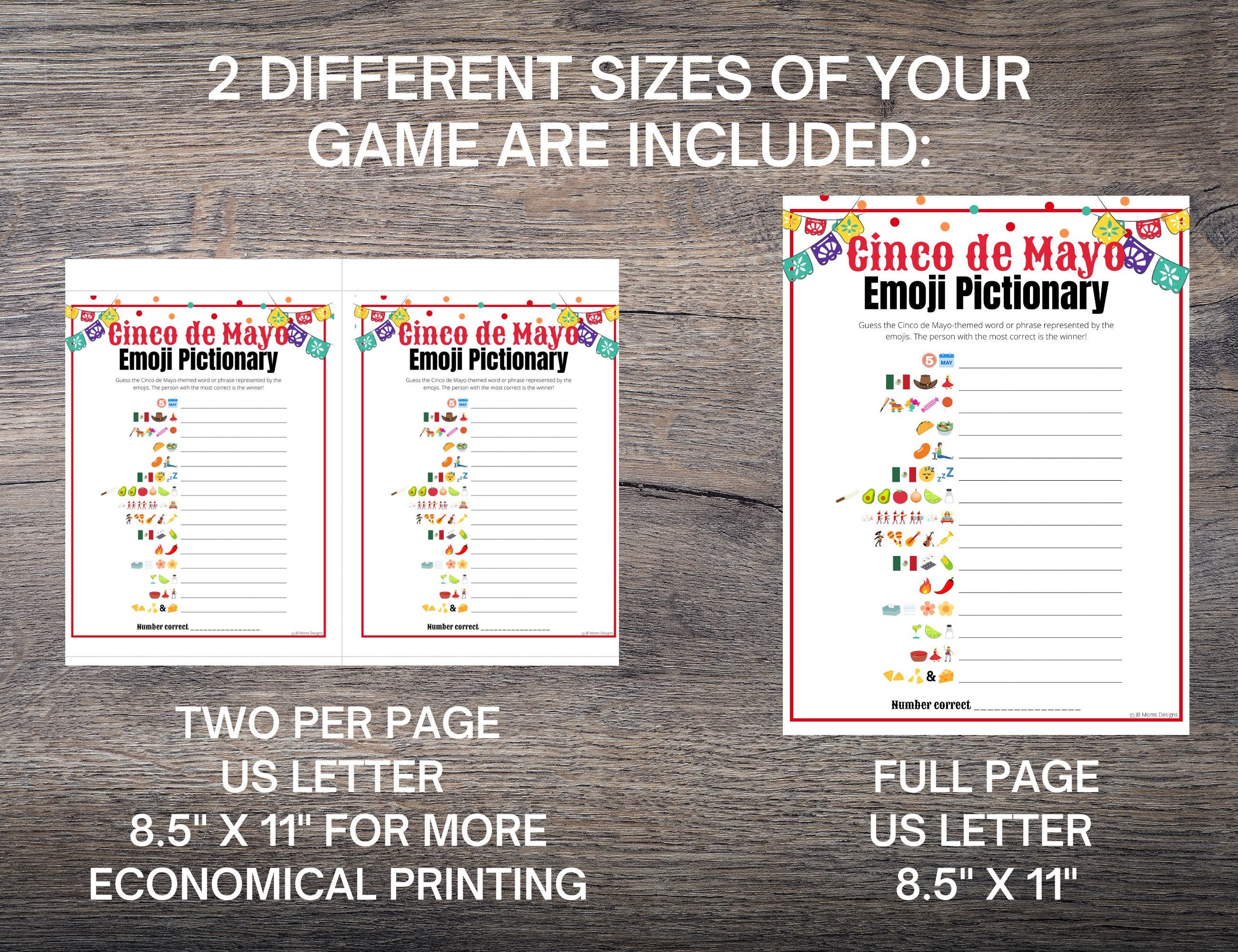 Cinco De Mayo Emoji Pictionary Game Cinco De Mayo Party Game - Etsy