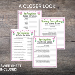 Spring Trivia Games: 8-game Printable Bundle (PDF) - Etsy