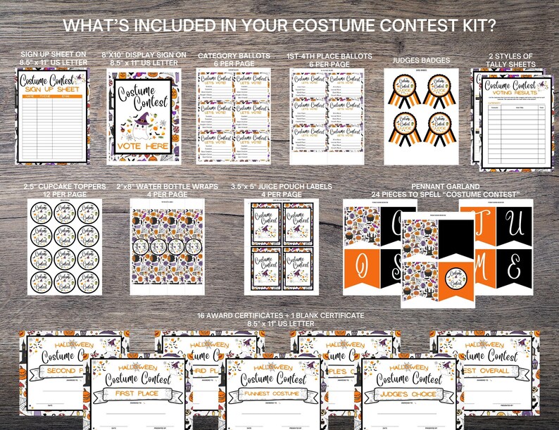 Editable Halloween Costume Contest Kit: Ballots, Awards and More ...