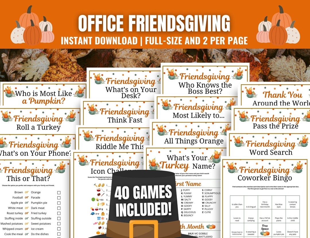 Office Friendsgiving Games MEGA BUNDLE, Work Friendsgiving Party ...