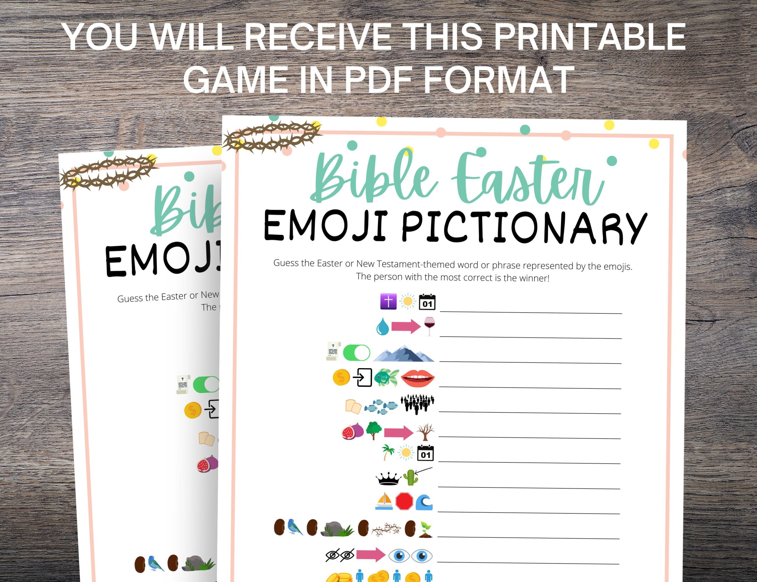 Easter Bible Emoji Pictionary Game Fun Christian Easter Game - Etsy