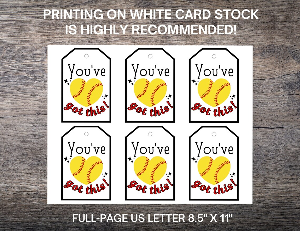 Softball Treat Tags: Team Snack Goodie Bag Printables (PDF) - Etsy