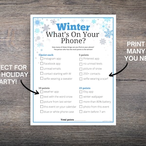 Winter What's on Your Phone Game: Digital Scavenger Hunt for Teens and ...