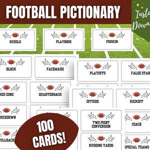 Football Pictionary Cards: Party Game (printable) - Etsy