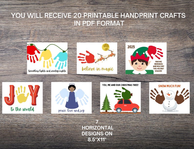 2025 Christmas Handprint Craft Templates, Holiday Keepsake (digital ...